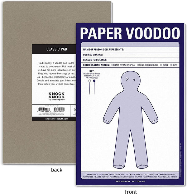 Knock Knock Paper Voodoo Note Pad - Anxiety Gone